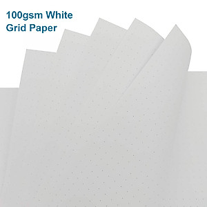 Spiral Dot Grid Notebook - A5 Bullet Dotted Journal, 80 Sheets / 160 Pages, 100gsm White Paper, Transparent Hardcover, 5.8X8.25 in