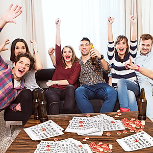 Lewtemi Vintage Bingo Board Game Classic Bingo Cards Bingo Game Wooden Bingo Set includes 40 Bingo Number Cards and 75 Chess for Family Large Parties Adults Holiday Activities