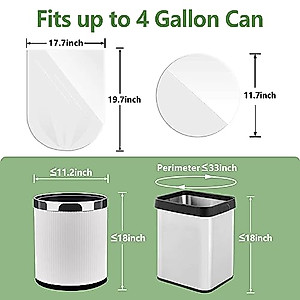 Qunbive 4 Gallon Trash Bag, Leakproof Small Garbage Bags, Biodegradable Trash Bags, Sturdy Mini Small Trash Bags for Bathroom Office Kitchen (White/Green 100 Count)