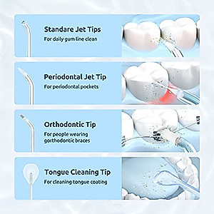 Water Flosser [Mini Cordless Portable] Oral Irrigator Water Teeth Cleaner Pick, Telescopic Water Tank, 3 Modes & IPX7 Waterproof, Home & Travel Water Flossers for Teeth, Braces Bridges Care.