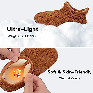 Scurtain Unisex Big Kids Slippers Little Kids Slippers Toddler Slippers Artificial Woolen Slippers big boys house slippers big girls house slippers big boys house shoes Brown/High Top 4-5 Big Kid