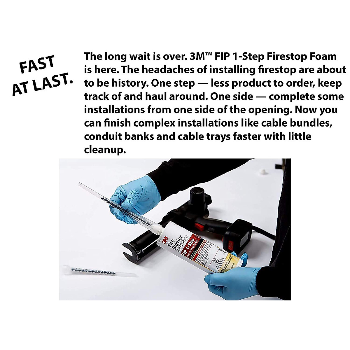 3M Fire Barrier Rated Foam, FIP 1-Step, 12.85 fl oz Cartridge, 6/case