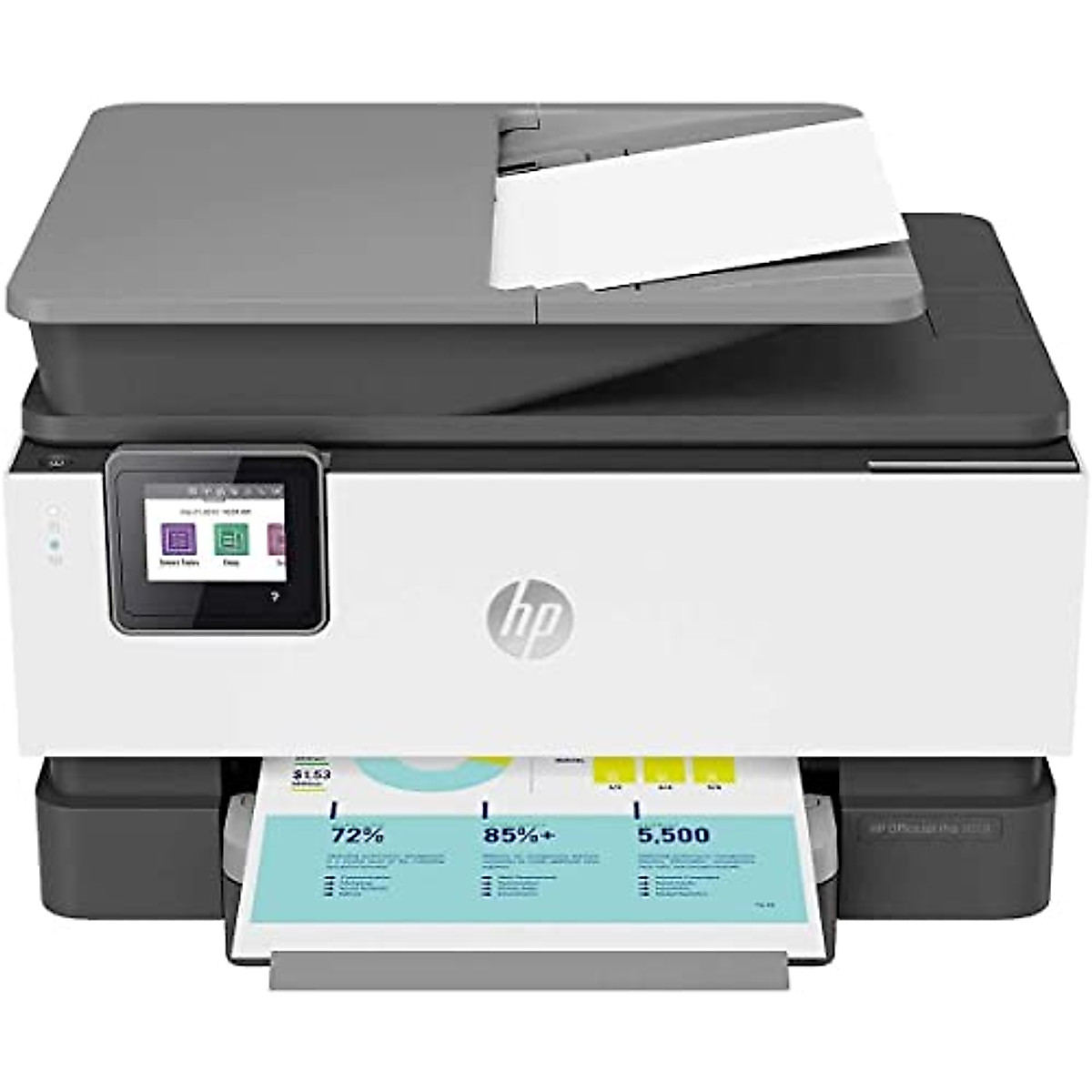 HP OfficeJet Pro 9018 All-in-One Wireless Printer with Smart Home Office Productivity & Inkjet, Color Printing, Scanner, Fax & Photo Copier, Touchscreen Panel, 3UK84A (Renewed)