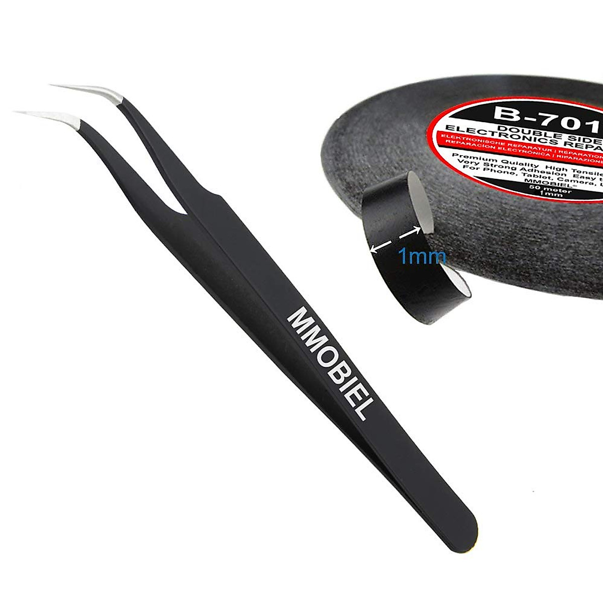 MMOBIEL 1 mm Double Sided Layer Strong Adhesive Tape 50 m Long Roll (Black) for Smartphone Tablet Repair