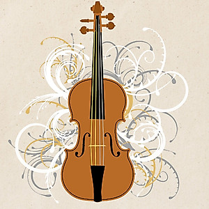 CafePress Violin Swirls (For Dark Colours) Tote Bag Canvas Tote Shopping Bag