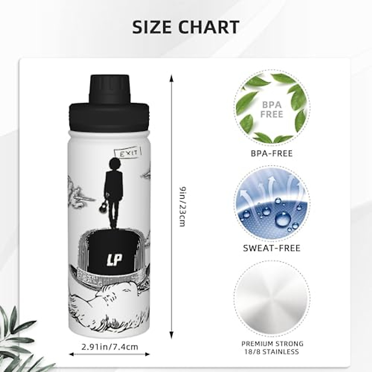 Eevikion Laura Musics Pergolizz Stainless Steel Insulated Tumbler Sports Water Bottle Hot and Cold Travel Cup 18oz