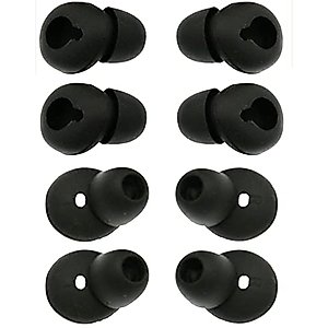 ALXCD Ear Tip for Gear Circle SM-R130, 4 Pairs Anti-Slip Durable Silicone Replacement Ear Tip Eargels, Fit for Samsung Gear Circle Bluetooth Earphone SM-R130 (4 Pair)[Black]