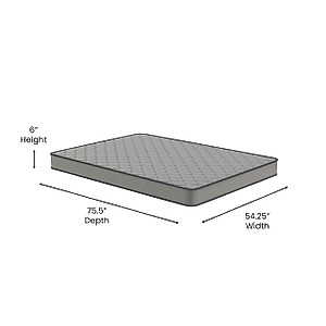 EMMA + OLIVER Astor Full Premium Mattress in a Box - 6" Hybrid Innerspring Mattress - CertiPUR-US Certified Foam - Medium Firm Support - Knit Fabric Top