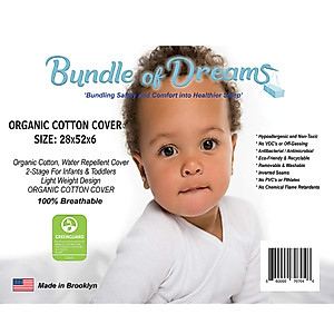 Bundle of Dreams Celsius Organic Cotton 2- Stage 6" Bundle Fiber™ Crib Mattress with Cooling Technology, 2" Firm Edge Guard