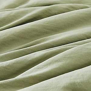 WRENSONGE Twin Comforter Set- 5 Pieces Sage Green Bed in a Bag, All Season Twin XL Bedding Sets with 1 Fitted Sheet, 1 Flat Sheet, 1 Pillow Sham and 1 Pillowcase