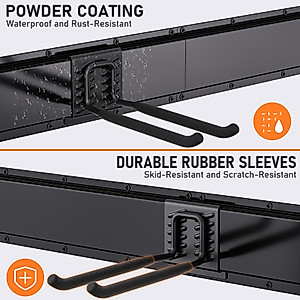 INCLY Garage Organization, 48 Inch Garden Tool Organizer Wall Mount Load 360lbs, Heavy Duty Garage Storage Rack with 3 Rails and 6 Adjustable Hooks for Hanging Yard Tool, Shovels, Rakes, Chairs