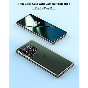 Cresee Case for OnePlus 11 5G, Thin Clear Cover with Camera Protection Slim Shockproof Flexible TPU Phone Case for OnePlus 11 - Transparent