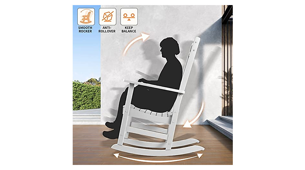 Comfortable Patio Rocking Chairs Set of 4 - FUNBERRY