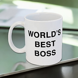 JUST FUNKY The Office “World’s Best Boss” 11 oz Mug and Vanilla Air Freshener Combo Gift Pack | The Office Gift | The Office Merchandise | Officially Licensed