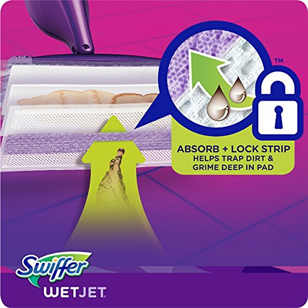 Swiffer WetJet Hardwood Floor Cleaner, Spray Mop Pad Refill, Multi Surface, 12 Count (Packaging May Vary), Pack of 8
