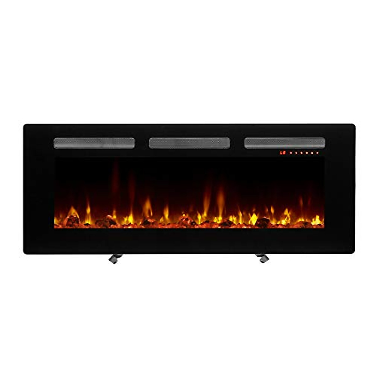 Dimplex Sierra 48" Wall-Mounted/Tabletop/Built-in Electric Linear Fireplace (Model: SIL48), 4777 BTU, 120 Volt, 1400 Watt, Black