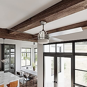 Design House 157354 Cali 52-inch Contemporary Indoor Ceiling Fan with LED Light Kit, Wall Control, Brushed Nickel