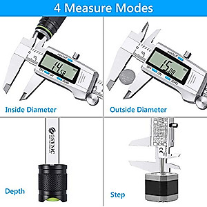 eSynic Digital Vernier Caliper 6 inch/150mm + Feeler Gauge Stainless Steel Electronic Caliper Fractions/Inch/Metric Micrometer Measuring Tool for Length Width Depth Inner Diameter Outer Diameter