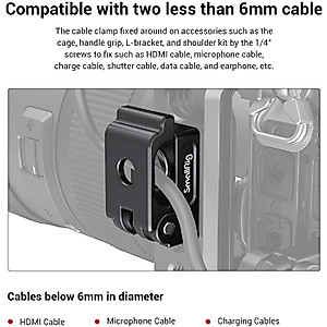 SmallRig Universal Spring Cable Clamp (2 pcs), Lightweight and Portable Cable Clamp Suit for HDMI Cables, Charging Cables, Shutter Cables and Headphone Cables MD2418