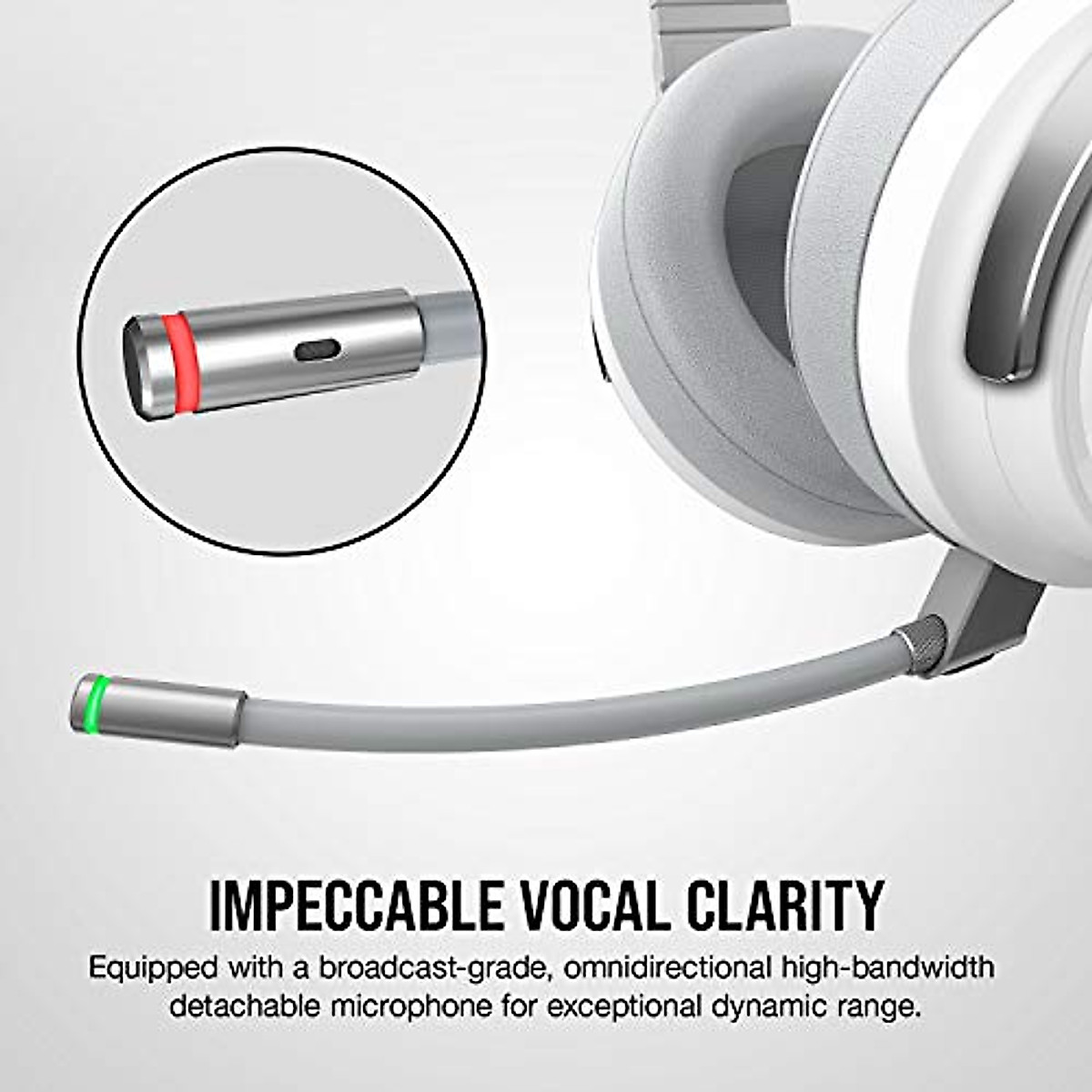 Corsair Virtuoso RGB Wireless Gaming Headset - High-Fidelity 7.1 Surround Sound w/Broadcast Quality Microphone - Memory Foam Earcups - 20 Hour Battery Life - Works with PC, PS5, PS4 – White, Premium