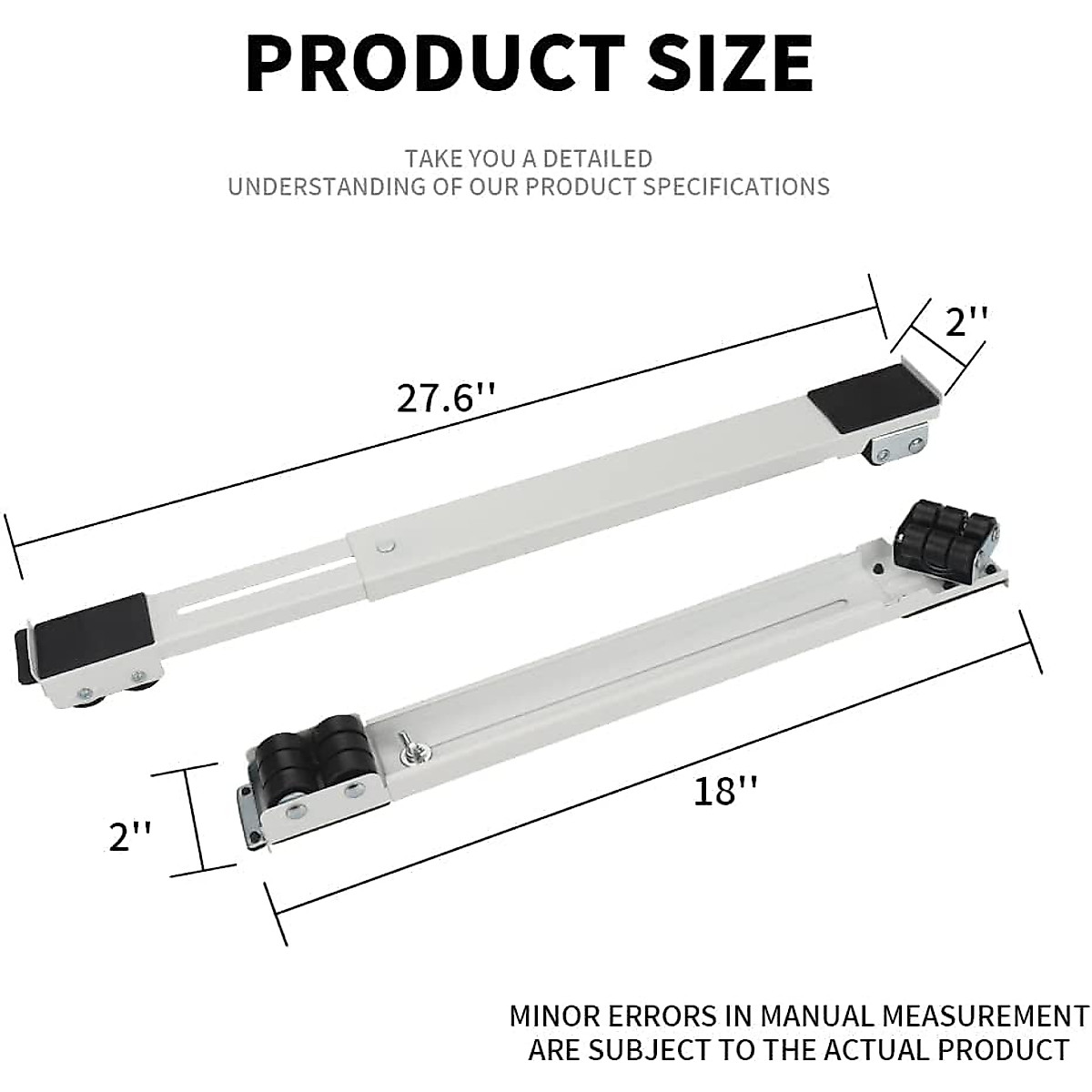 Baisiky Furniture Dolly Mobile Roller, Extendable Appliance Rollers Mobile Washing Machine Base, Fridge Stand Moving Cart for Washing Machines, Refrigerators(White)