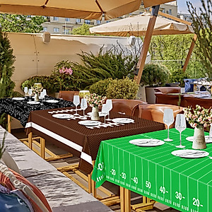 Esjay Football Party Decorations Supplies, Football Tablecloth Table Covers Disposable Plastic, Football Field Themed Birthday Decorations, 3 Pack (54”x72”)
