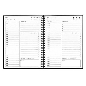 UtyTrees To Do List Notebook, Daily Planner Undated - Blank Hourly Schedules Appointment Planner, Time Planner, 7.6"x10.2" Bigger Planner, Time Management Manual and Planner, 96 Pages, Black