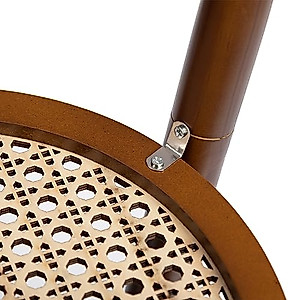 LUSUOWLZ 2 Tire Round Coffee Table, Wooden Hollow Design Side Table for Bedside or Sofa Side, 15.75" Walnut End Table, Morden Wooden Nightstand, 1 Set