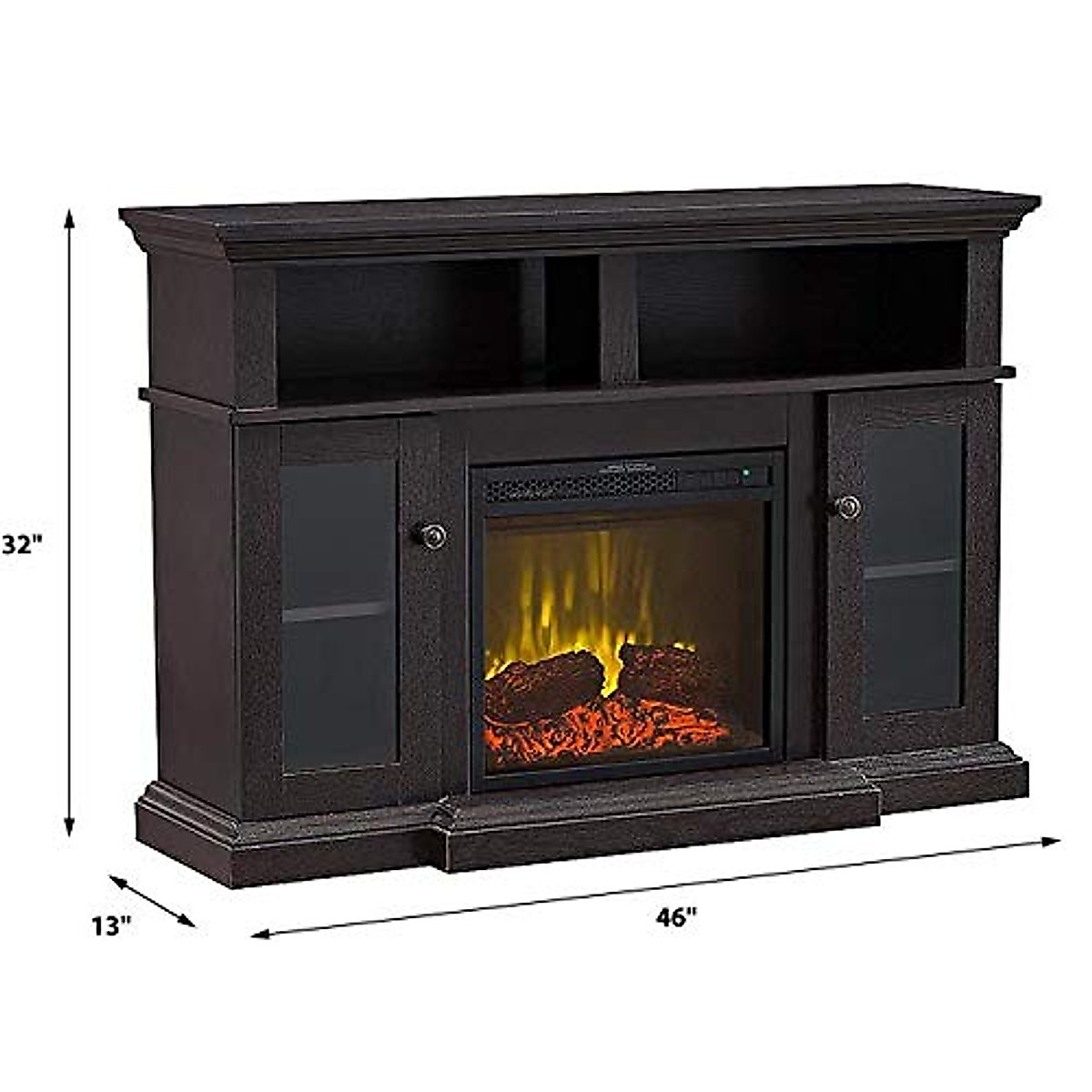 HEARTHPRO Drew Electric Fireplace TV Stand & 18" Firebox - Dark Mahogany, SP5720