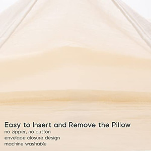 Barooga Toddler Pillowcase, 14"x19", 2 Pack, Muslin Baby Pillow Cases, 100% Cotton, Fits Pillows Sized 12"x16", 13"x18", or 14"x19", Envelope Closure Pillow Cover for Girls and Boys (Cream)