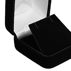 Mooca 2 Pcs Premium Soft Short-Nap Velveteen Covered Metal Earring Box, Jewelry Gift Box, Earring Organizer with 2 Pieces Packers, 1 7/8" W x 2 1/8" D x 1 1/2" H
