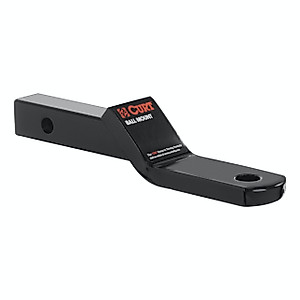 CURT 45503 Class 2 Trailer Hitch Ball Mount, Fits 1-1/4-Inch Receiver, 3,500 lbs, 3/4-Inch Hole, 1-Inch Drop, 3/8-Inch Rise, Gloss Black Powder Coat