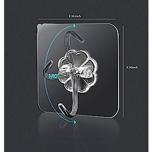 Adhesive Hooks Wall Hooks 14 lb(MAX), Nail Free Heavy Duty Hanger Utility Hooks for Bathroom and Kitchen 16 Packs