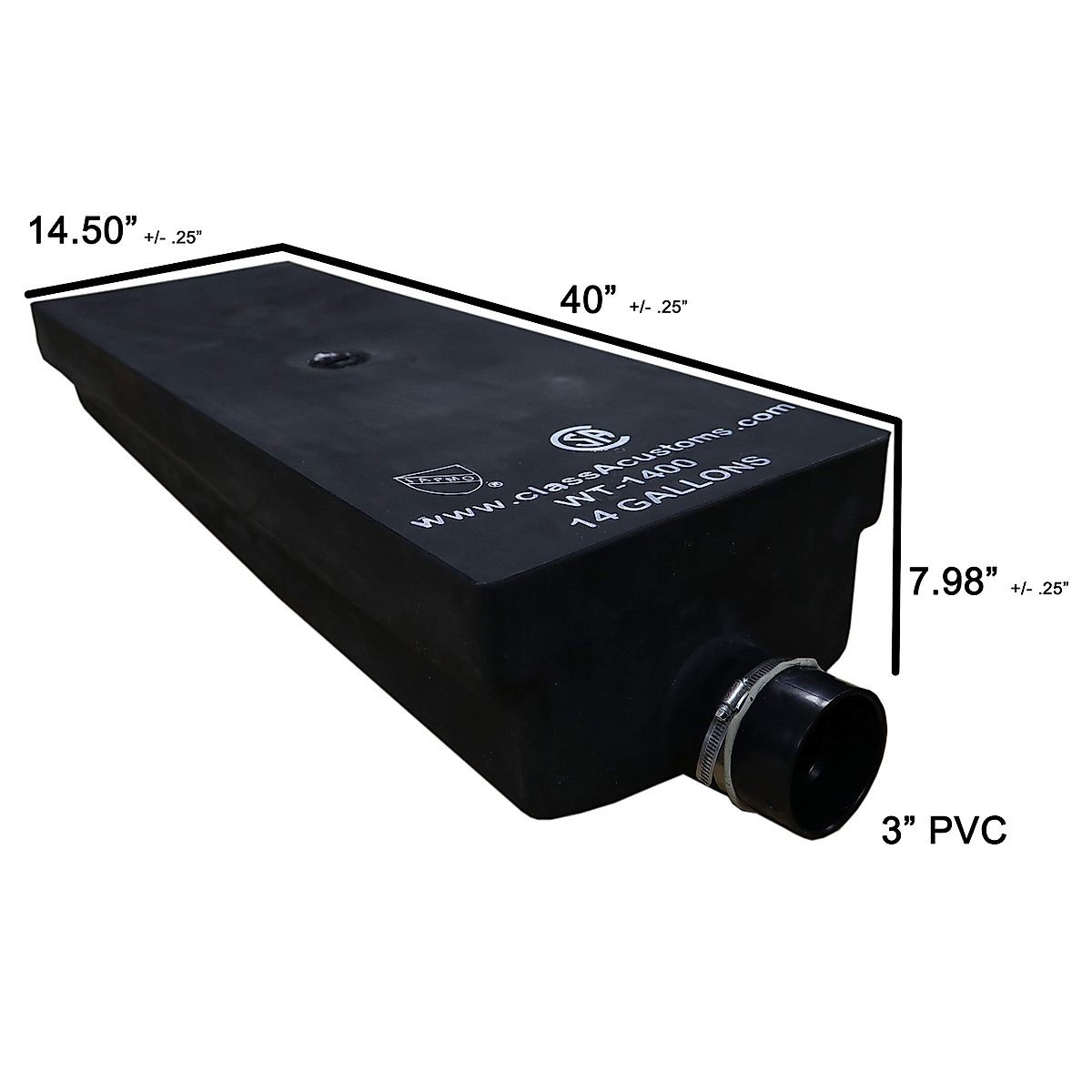 Class A Customs 14 Gallon RV Waste Black Water Holding Tank WT-1400