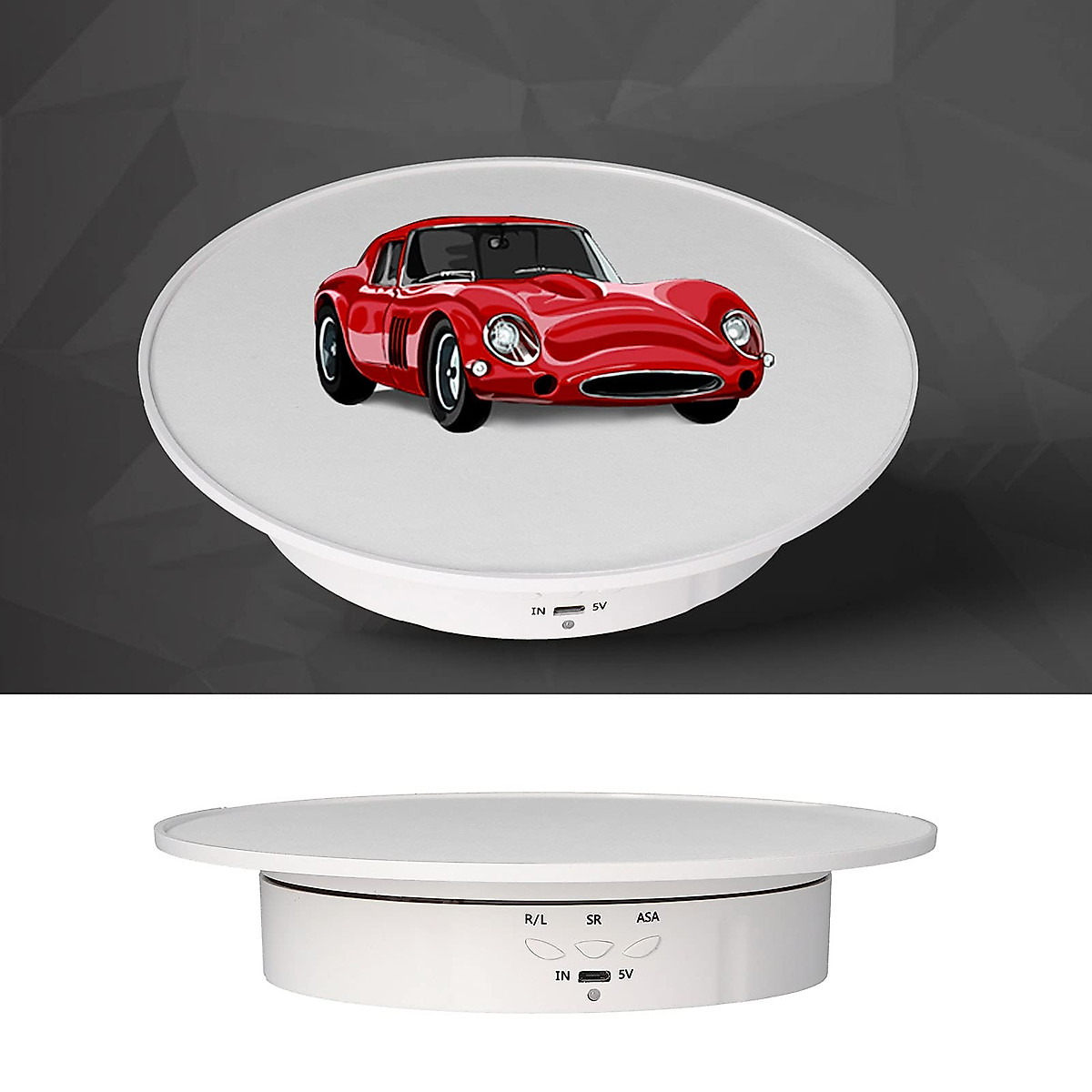 Motorized Rotating Display Stand, 3 Speed 17Lb Load Angle Adjustable Electric Rotating Turntable USB Powered Photography Turntable for Products Display Jewelry Watch 3D Models Collectibles(White)