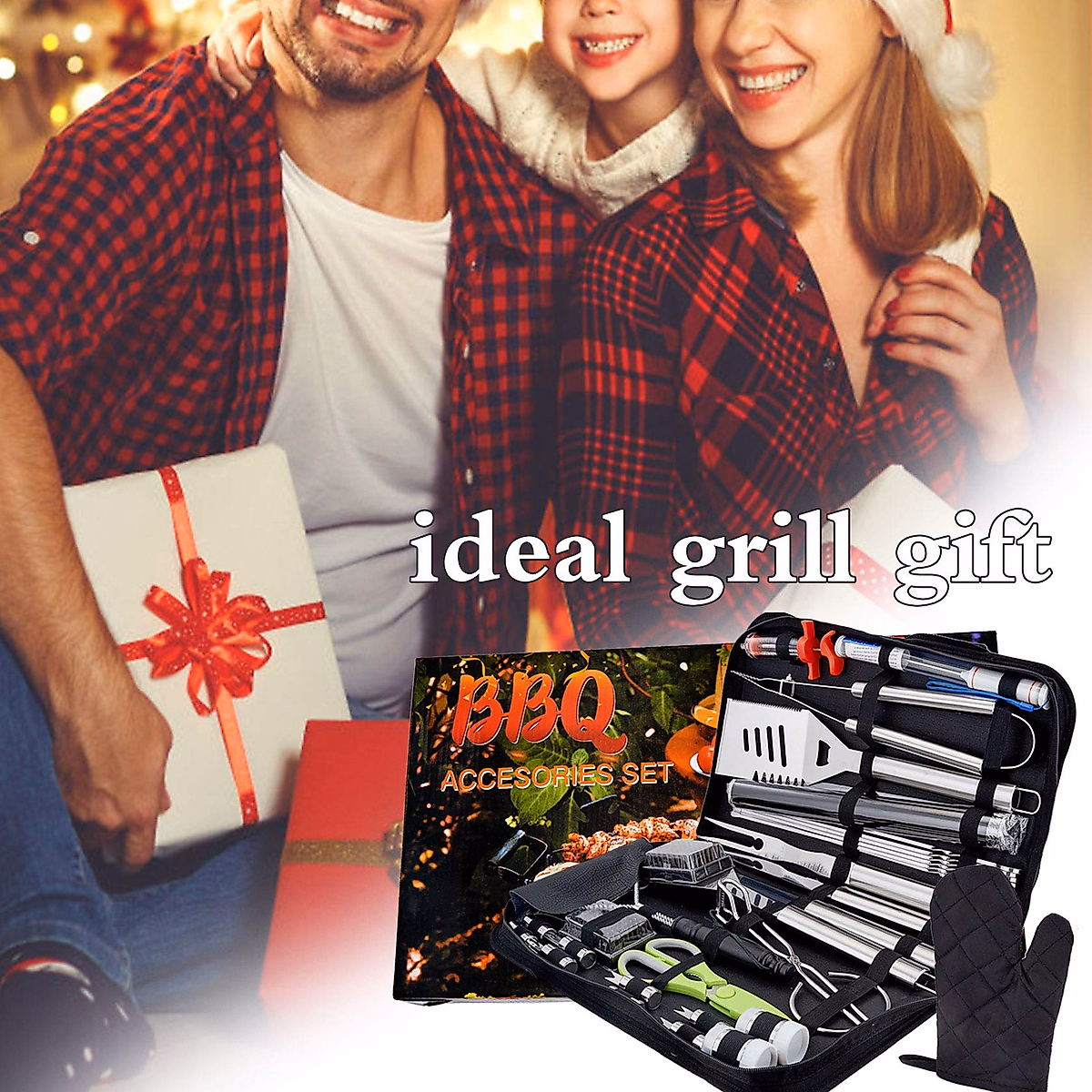 Leonyo Grilling Accessories 32PCS in Case, Professional Portable BBQ Grill Utensil Set for Kitchen Outdoor Cooking Camping Grilling Smoking, Great Gift for Men Women, Heavy Duty & Dishwasher Safe