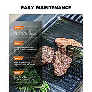 DARTMOOR 2-in-1 Reversible Cast Iron Griddle, 18 in Pre-Seasoned Cast Iron Grill Pan with Pan Scrapers, Double Side Rectangular Frying Pan with Non-Stick Surface, Indoor & Outdoor Use