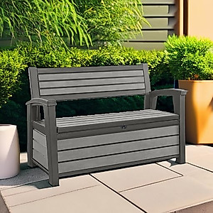 Keter Hudson Bench Outdoor Chest Bench - 227 Litre
