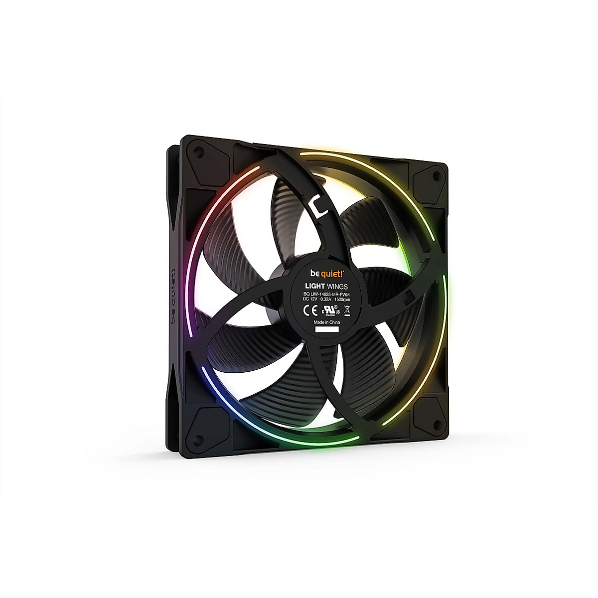 be quiet! Light Wings 140mm PWM Premium Low Noise ARGB Cooling Fan | 4-Pin | Black | BL074