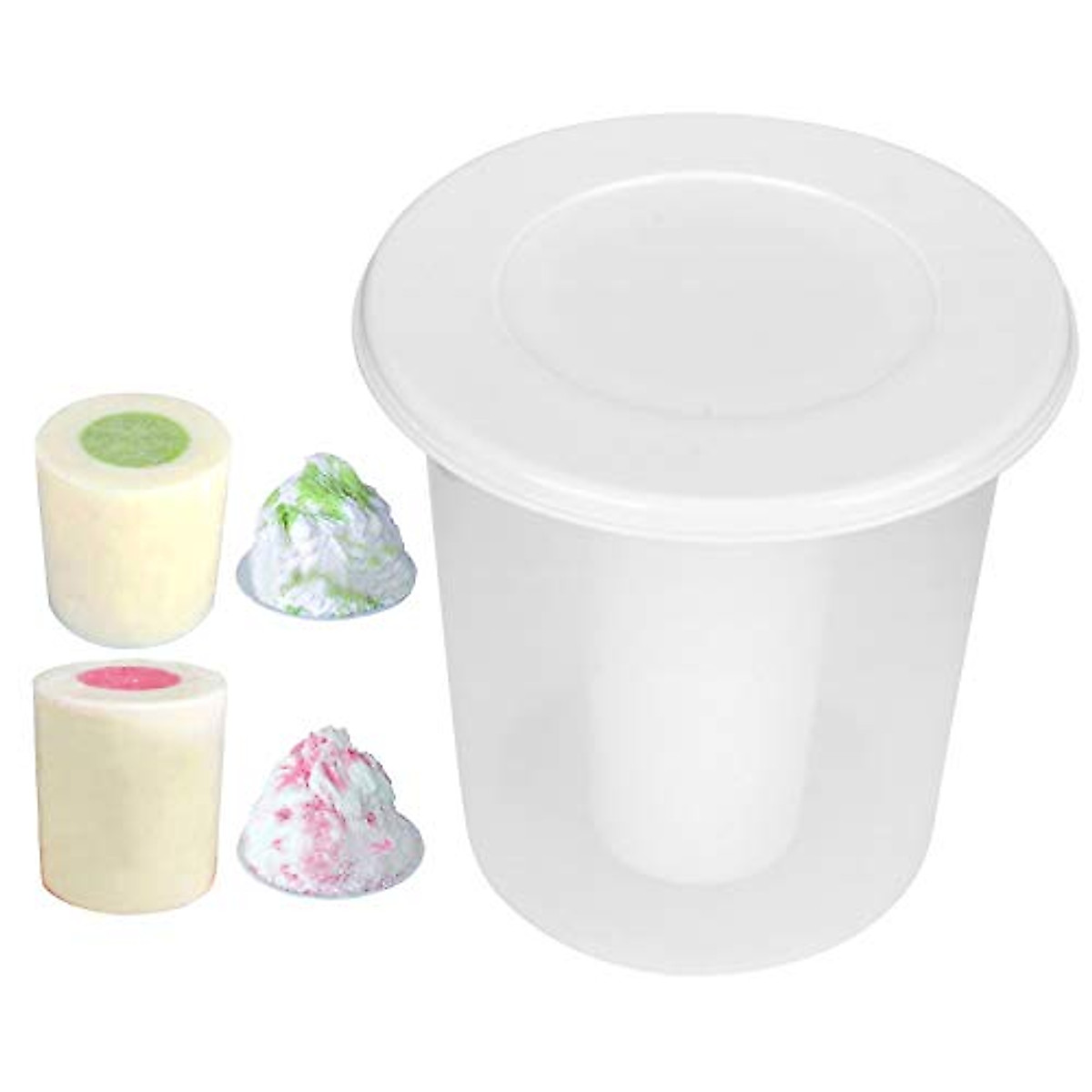 Shaved Ice, Reusable Ice Bucket Shaved Ice Container Ice Molds Cup for Ice Bucket Refillable Making Model with Lid