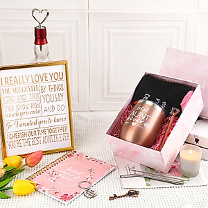 Didaey 11 Pcs Mother's Day Gift for Women, Wife Gifts Aunt Gifts Gifts, Aunt Wife Birthday Gifts 12oz Tumbler Keychain Socks Candle Notebook(For Aunt)