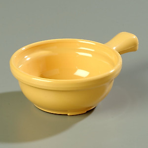 Carlisle FoodService Products Soup Bowl with Handle for Catering, Buffets, Restaurants, San, 8 Ounces, Yellow