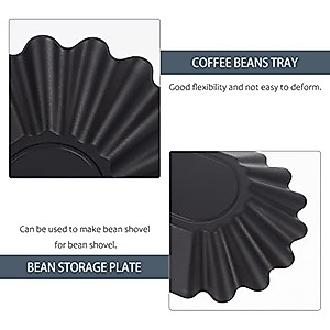 HEMOTON Coffee Tray Coffee Beans Tray Coffee Cupping Sample Tray Scooper Beans Sample Display Tray for Weighing and Filling Coffee Beans Black Oval Tray