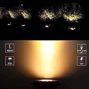 Cheopha PAR36 LED 10W Landscape Bulb Spotlight 2700K Warm White 50W 60W Halogen Equivalent IP67 Waterproof Low Voltage for Garden Outdoor Landscape Lighting RV Off-Road Vehicles Tractors 12V AC/DC