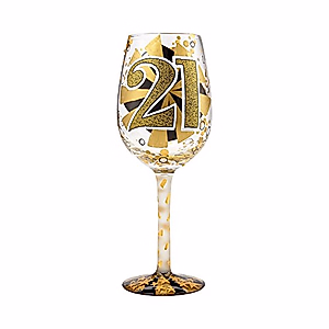 Enesco 21st Birthday Wine Glass, Multicolor