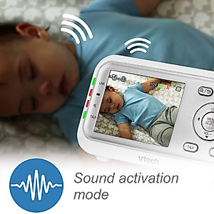 VTech VM3253 Video Monitor with 2.8" Auto On Screen, Invisible LED Infrared Night Vision, 2-Way Talk, Sound & Temperature Alert, Lullabies, Up to 1000ft Range, Plug&Play System with Wall-mount Bracket