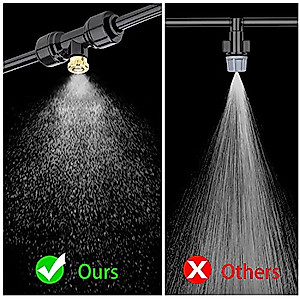 Petutu Misting Cooling System 65.6ft(20M) Misting Line + 25 Brass Mist Nozzles + a Faucet Connector (3/4") Fan Misting Kit Outdoor Mister for Patio Garden Greenhouse Trampoline for waterpark