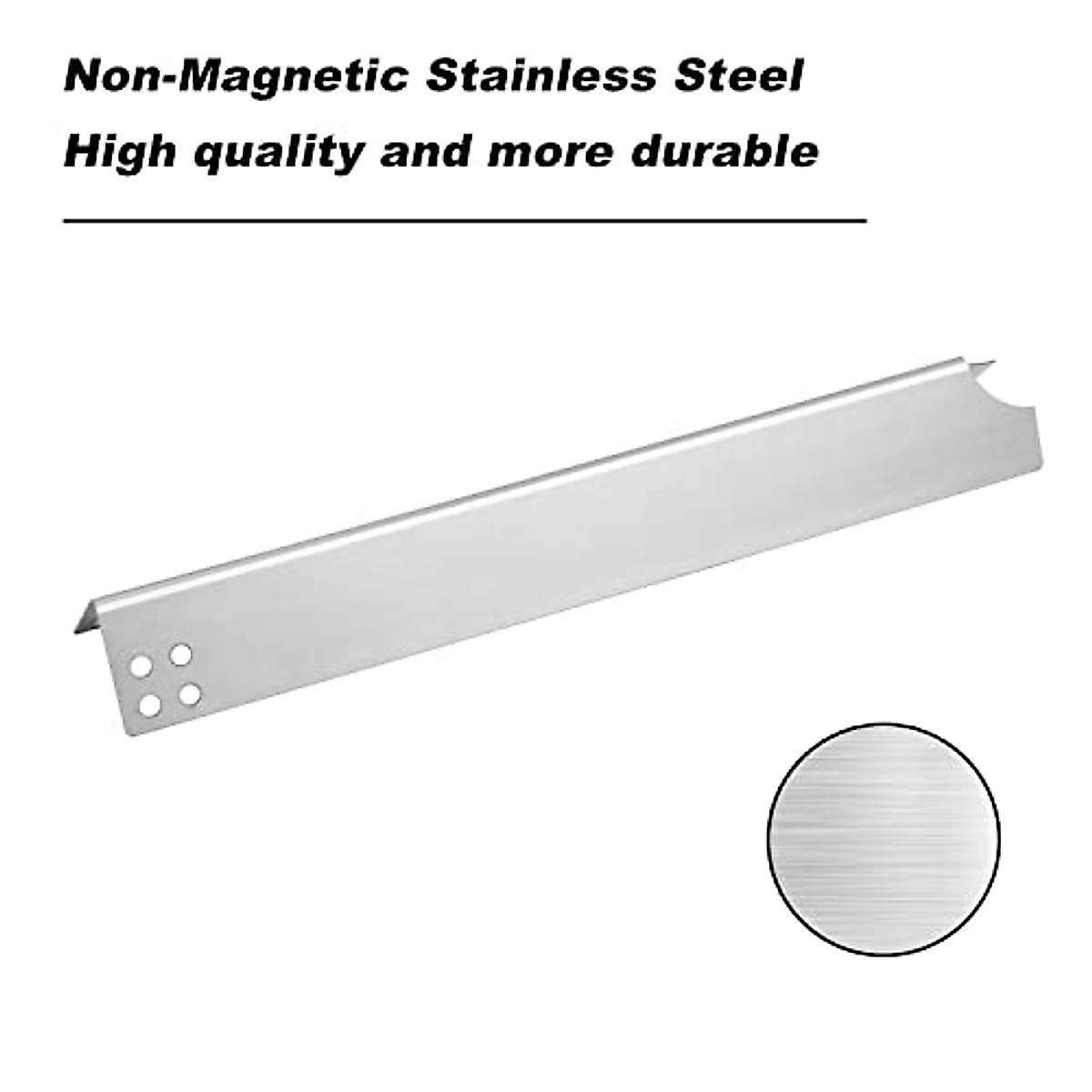 Zemibi Heat Plate for Brinkmann 810-6680-S, Stainless Steel Replacement Parts BBQ Heat Shield Tent 810-6680S, 6 Pakc Flavorizer Bars, 15 1/16" x 2 5/16"