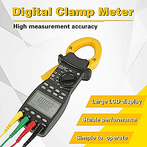 Jeanoko Professional Clamp Meter MS2203 3-Phase Digital Multimeter Power Factor Clamp Meter Digital Clamp Meter
