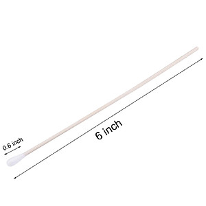6" Cotton Swabs Wooden Handles Cotton Tipped Applicator Wood Sticks with Single Tip for Gun Cleaning, Wound Clean, Makeup, Removal Residue Tbestmax (500)